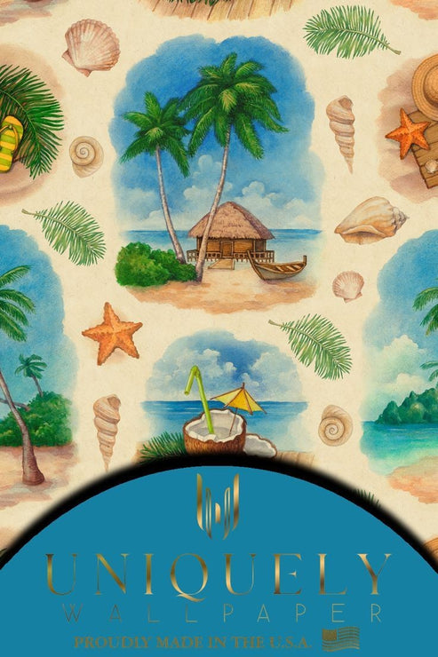 Island Beach Bum Wallpaper – Uniquely Wallpaper